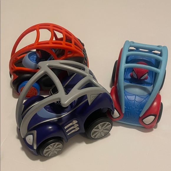 Marvel | Toys | Marvel Spiderman Toy Car Set Red Blue And Gray | Poshmark